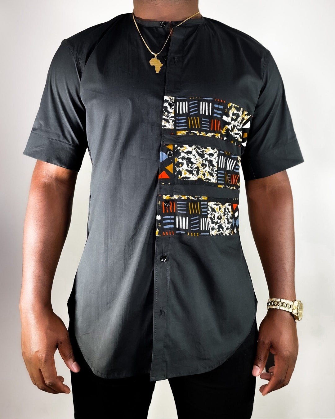 Modern Embroidered African Men's Dashiki / Kente/ Ankara/ Shirt ...