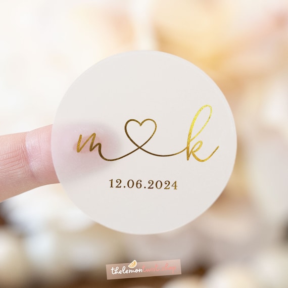 Wedding Stickers Invitation Seals Wedding Favor Stickers Initial ...