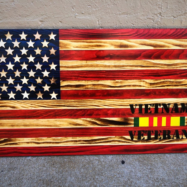 Vietnam Veterans Wood Flag - Etsy
