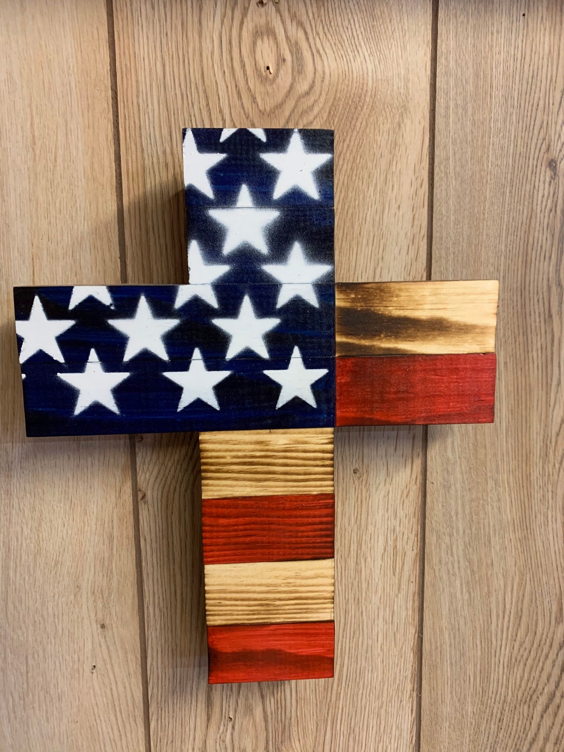 American Flag Cross Wooden Cross Christian Wood Cross | Etsy