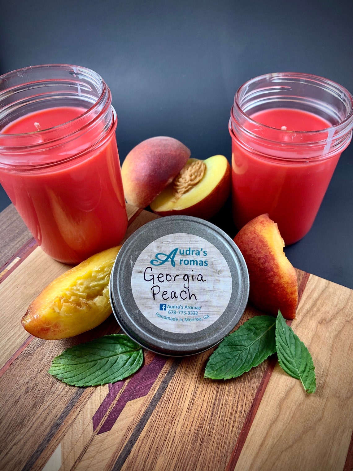 Georgia Peach Scented Candle, Peach Candle, Mason Jar Candle, Gift for ...
