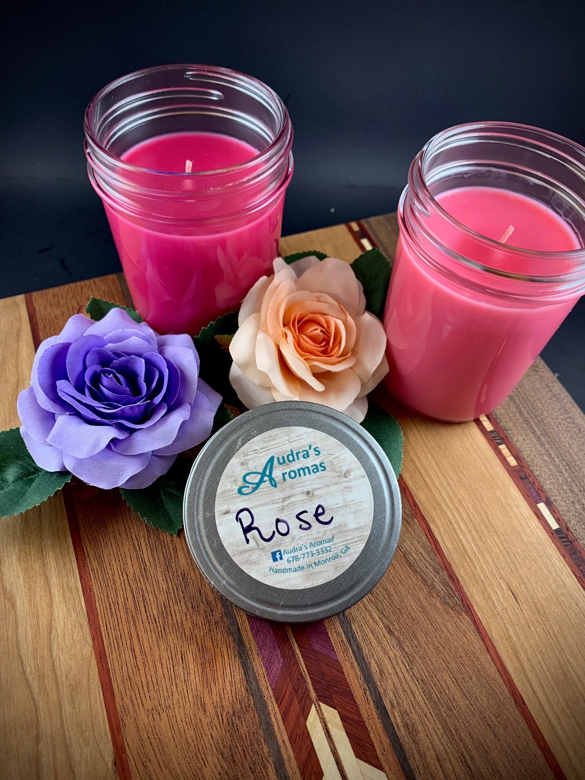 Rose Candle Floral Candle Scented Rose Candle Gift For Her | Etsy