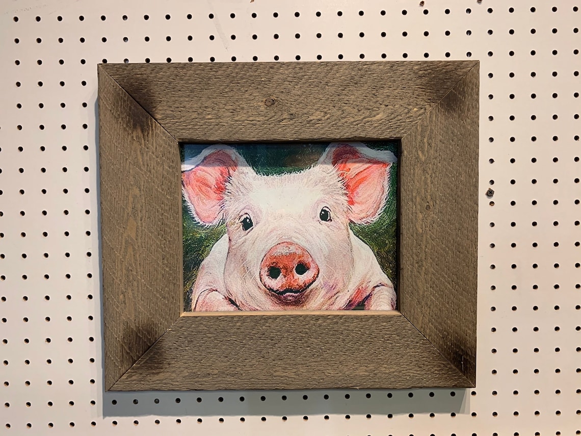 Pig Picture Custom Framed Farm Art Pig Wall Art Farmhouse - Etsy
