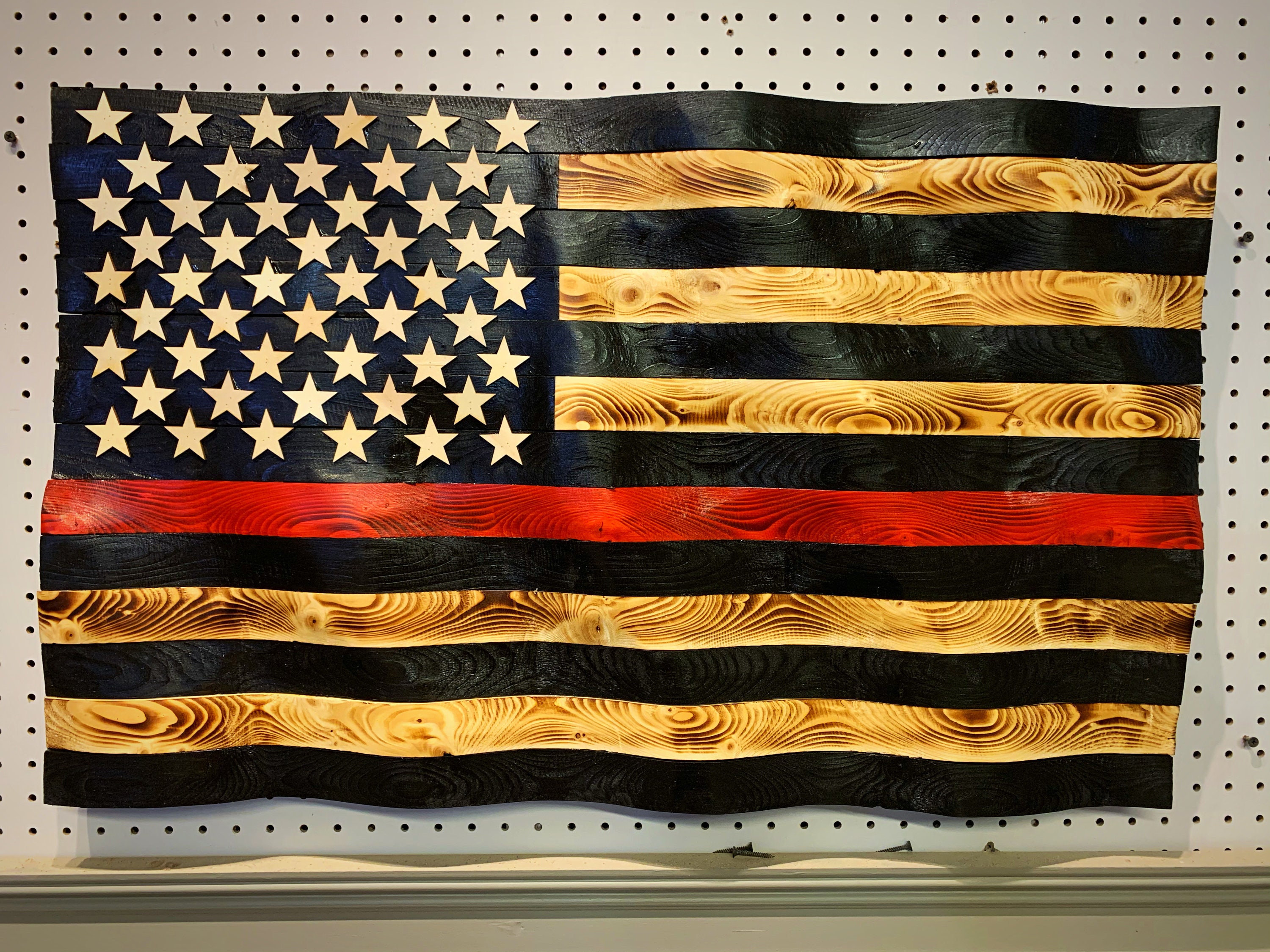 Wavy Thin Red Line Flag Fire Department Flag First Responder - Etsy