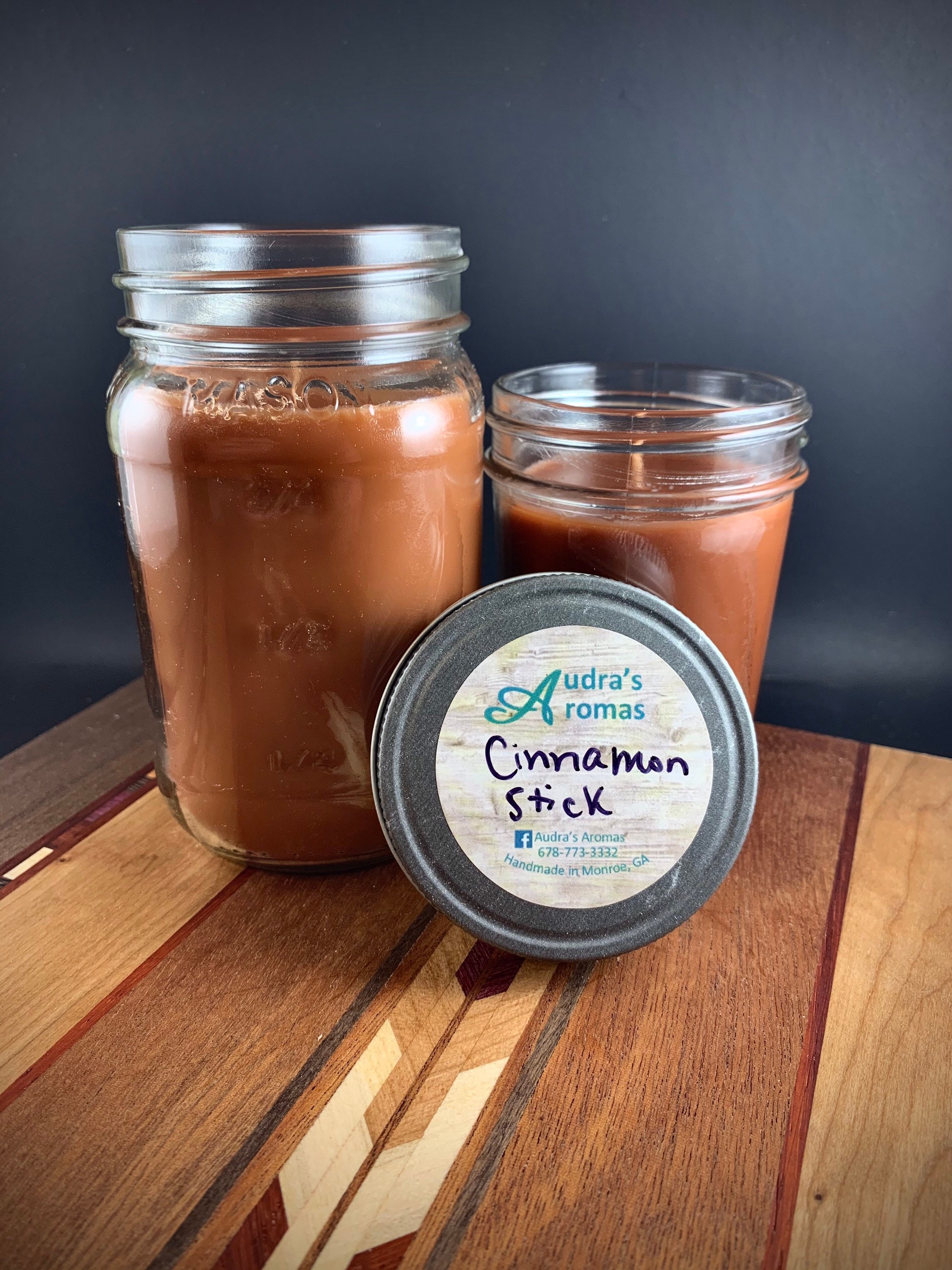 Cinnamon Scented Candle, Spice Candle, Mason Jar Candle, Strong Scented ...