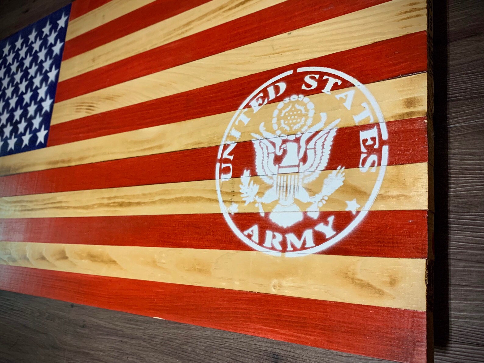 Wooden American Flag, US Army American Flag, Army Gift, US Army, Wood ...