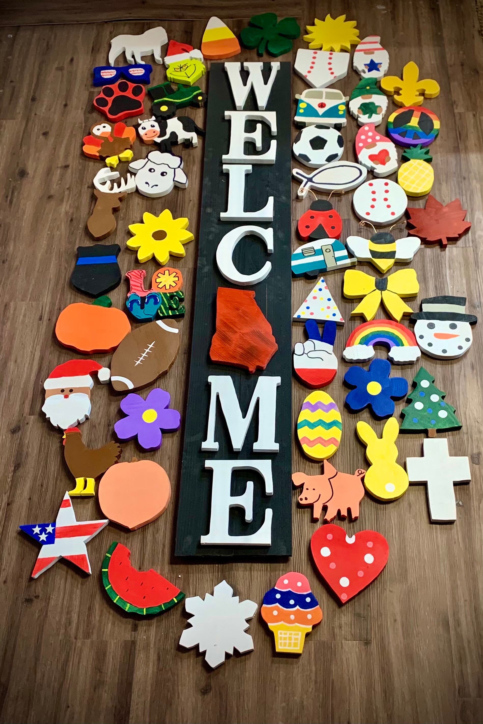 Welcome Sign with Interchangeable Pieces Doorway Welcome | Etsy