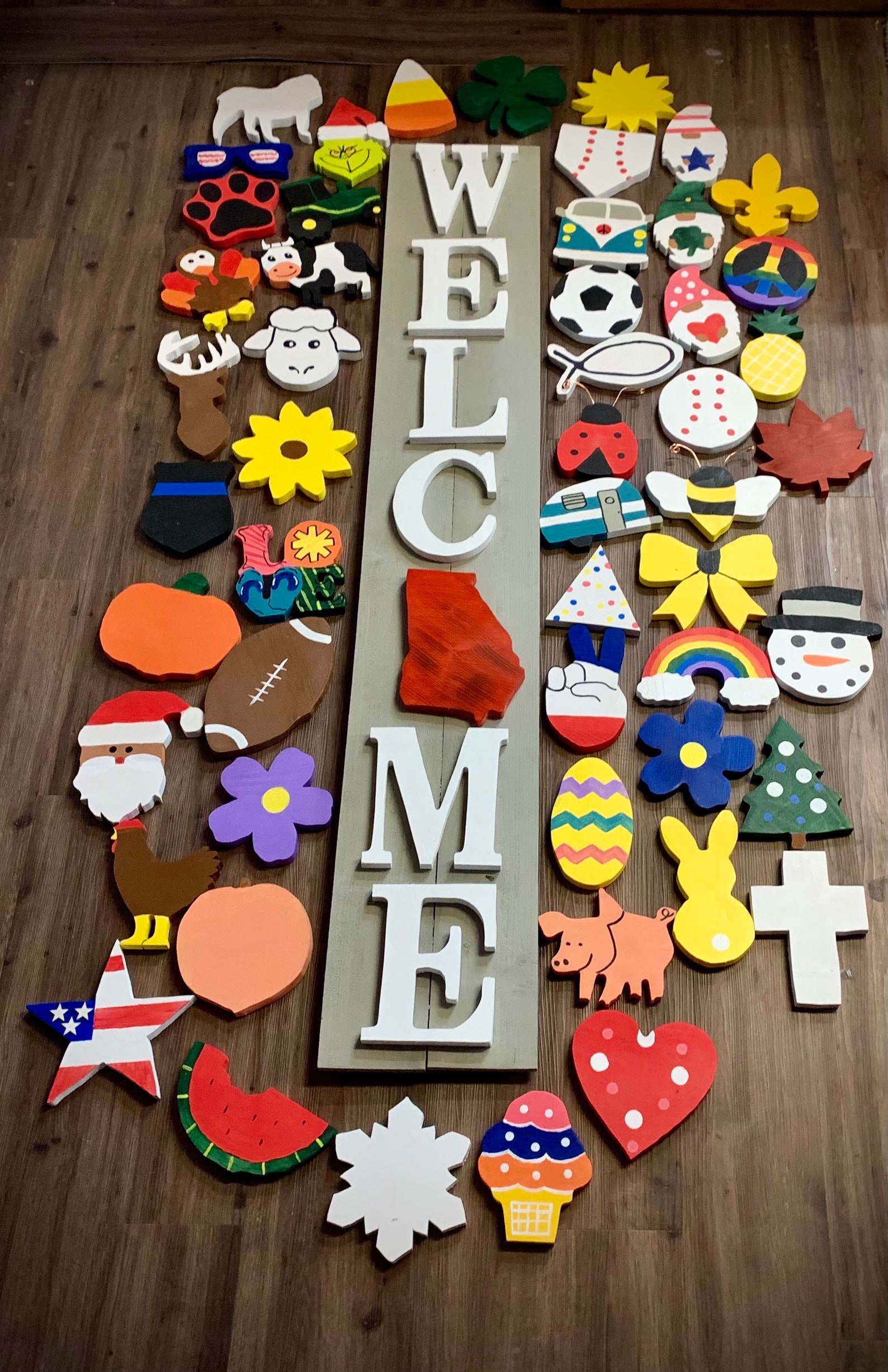 Welcome Sign with Interchangeable Pieces Welcome Front Porch | Etsy