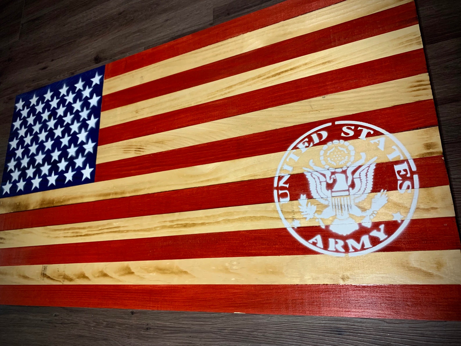 Wooden American Flag, US Army American Flag, Army Gift, US Army, Wood ...