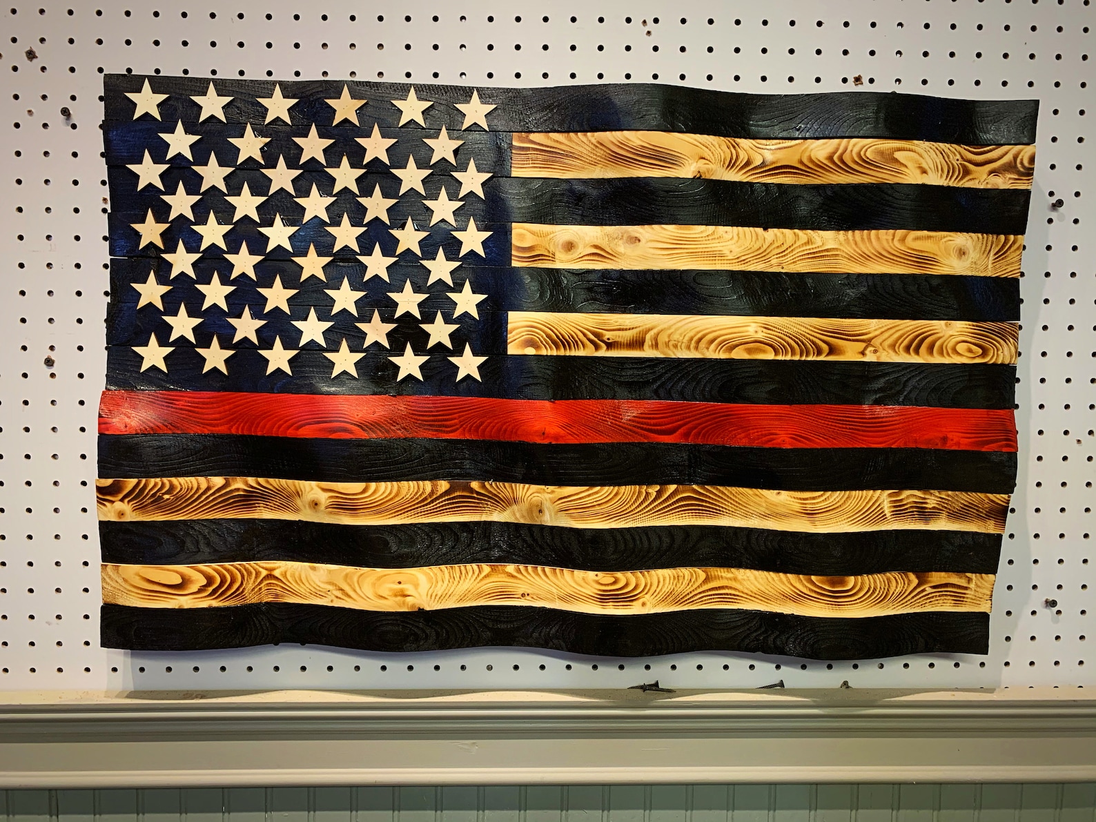 Wavy Thin Red Line Flag Fire Department Flag First Responder - Etsy