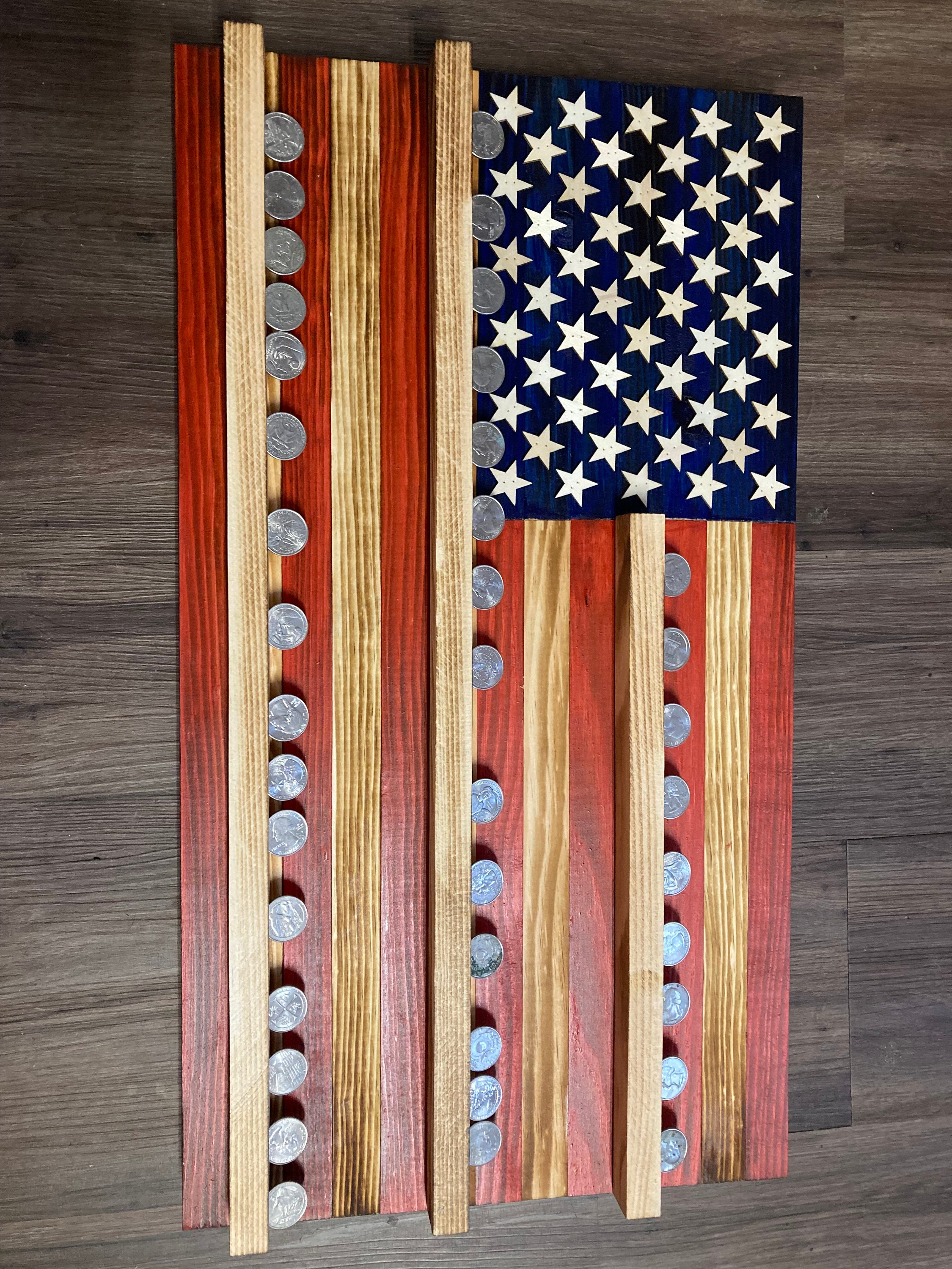 USA Coin Display, State Quarter Display, Wooden Flag, Silver Dollar ...