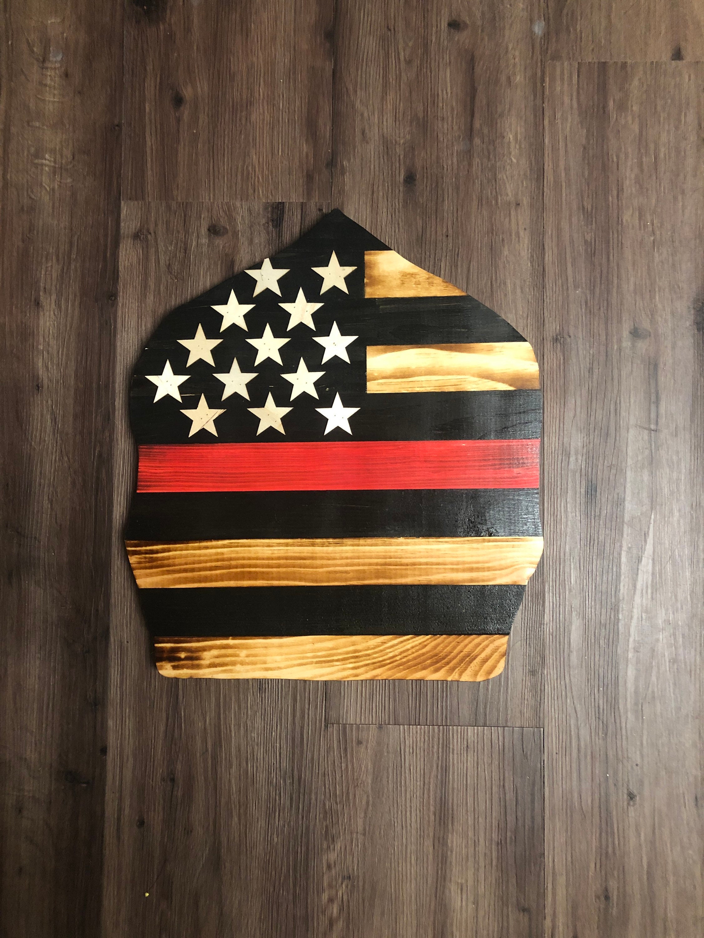 Thin Red Line Fireman Helmet Shield Fireman Gift Firefighter - Etsy
