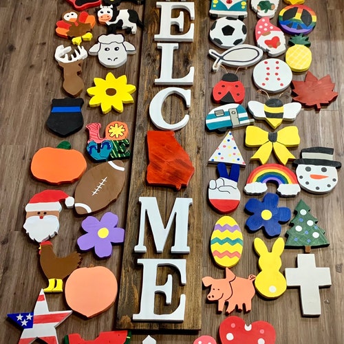 Welcome Sign With Interchangeable Designs - Etsy