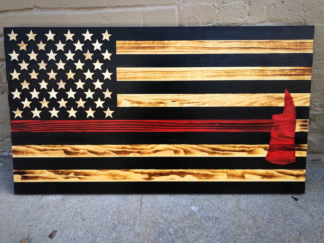 Thin Red Line Flag, Firefighter Gift, First Responder Flag, Fireman ...