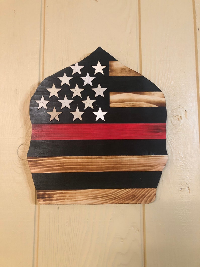 Thin Red Line Fireman Helmet Shield Fireman Gift Firefighter - Etsy