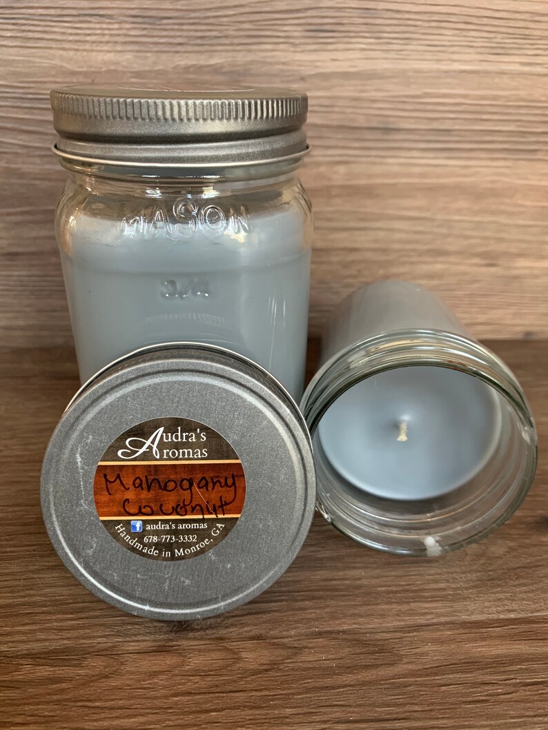 Mahogany Coconut Candle/ Cologne Candle/ Manly Candle/ Mason Jar Candle ...