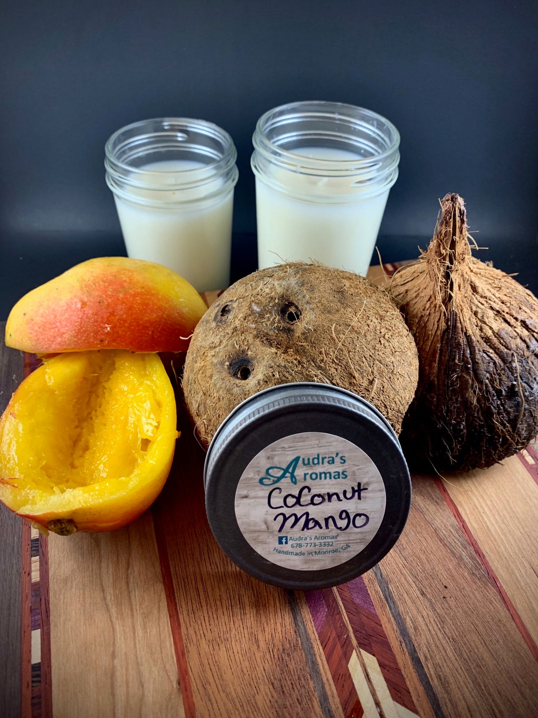 Coconut Mango Candle, Coconut Scented, Mango Scent, Citrus Candle ...