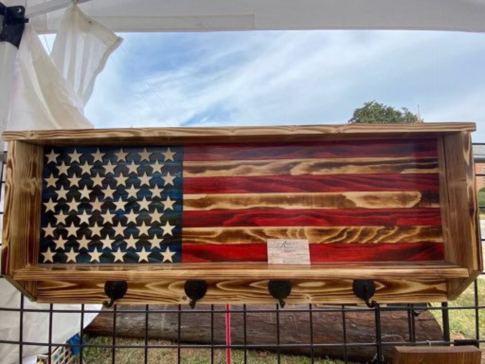 American Flag Hat Rack Wooden Coat Rack Hat Rack Rustic US - Etsy