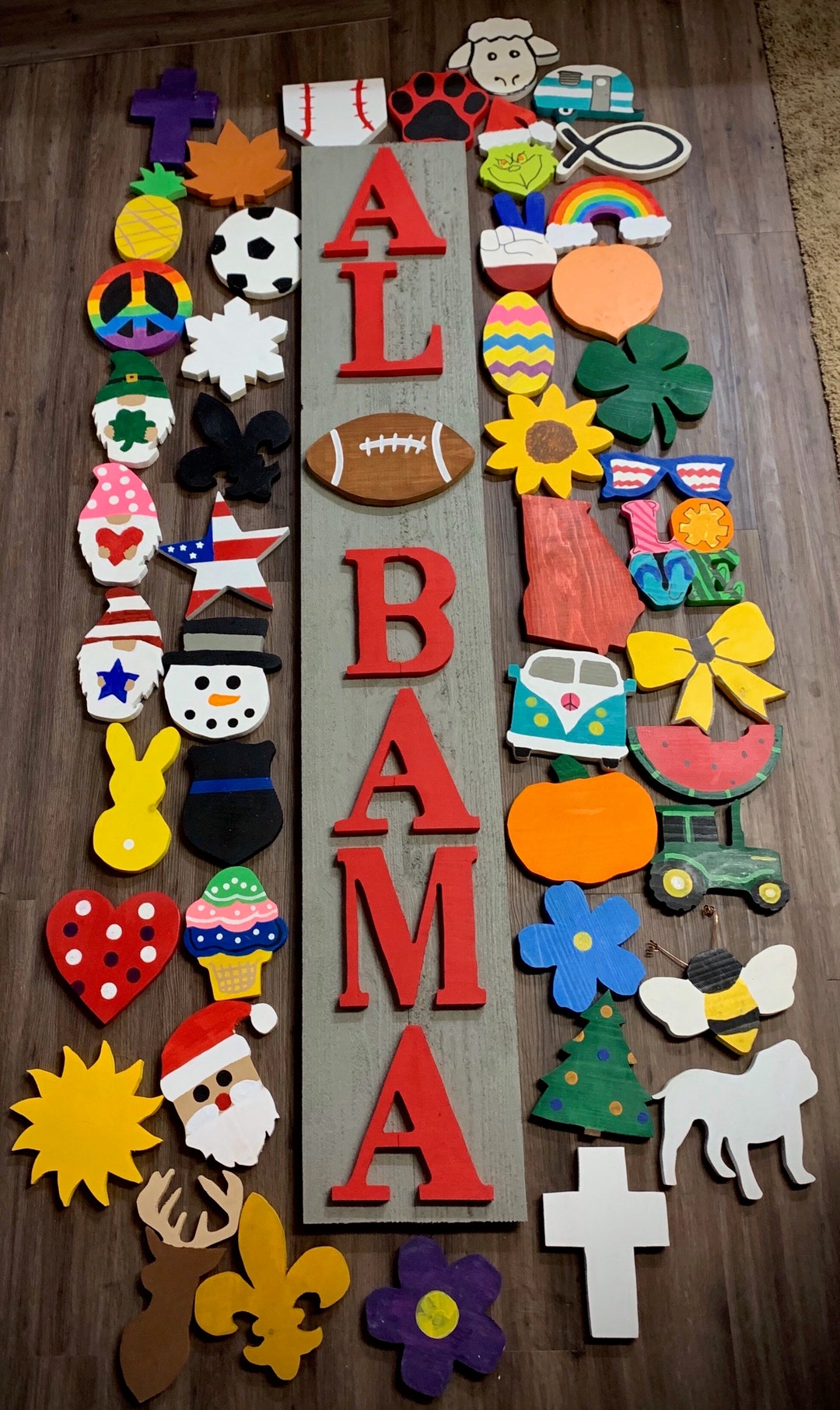 Alabama Sign With Interchangeable Pieces Alabama Crimson - Etsy