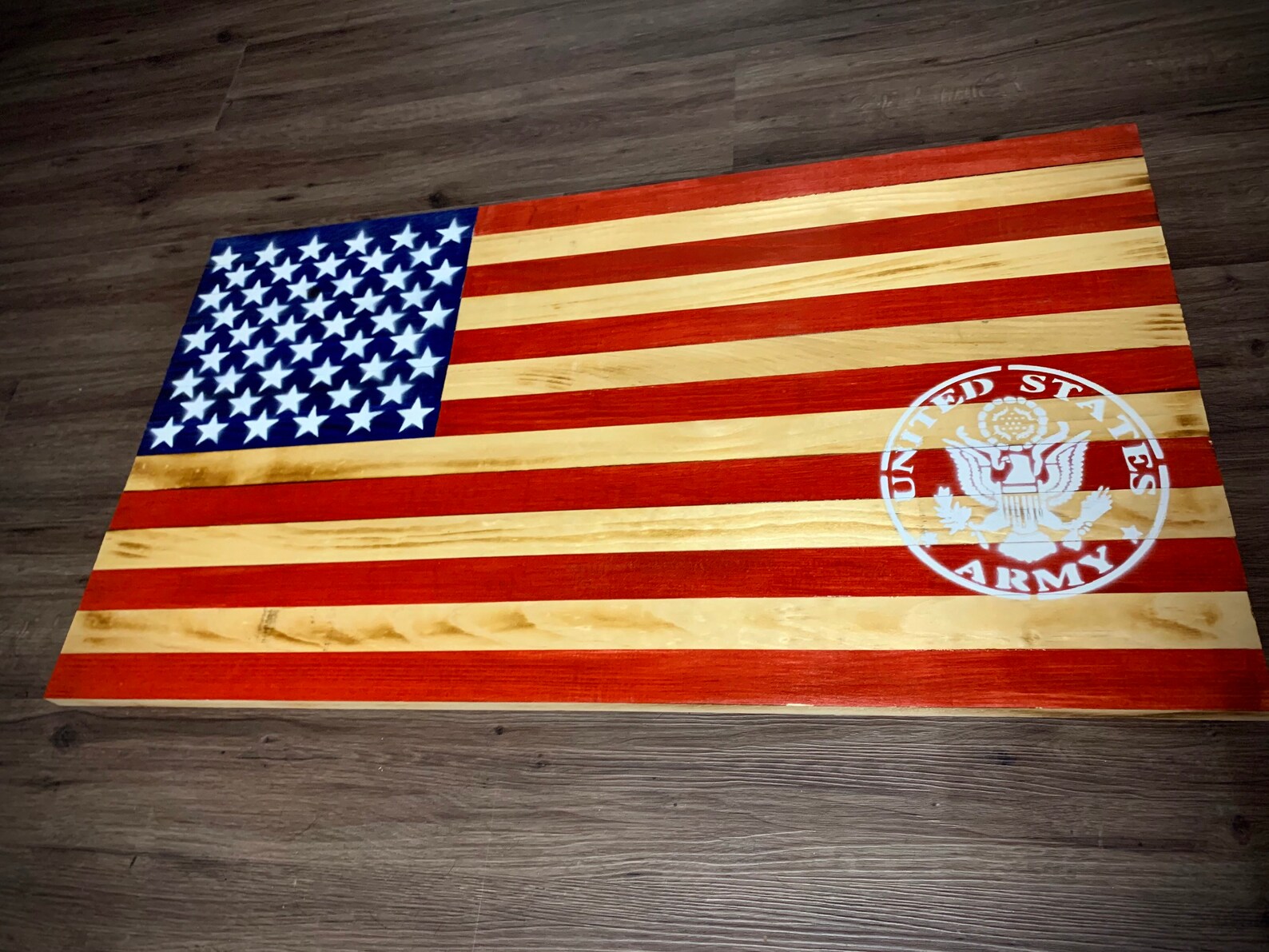 Wooden American Flag, US Army American Flag, Army Gift, US Army, Wood ...