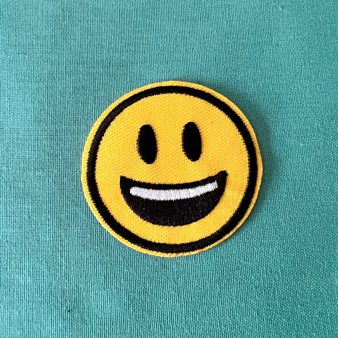 Smile Emoji Patches Iron on Patch Happy Emoji Iron on Patches Patches for Jackets Iron on ...