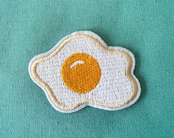 Fried Egg Iron on Patch / Egg / Patches / Food / Embroidery / - Etsy
