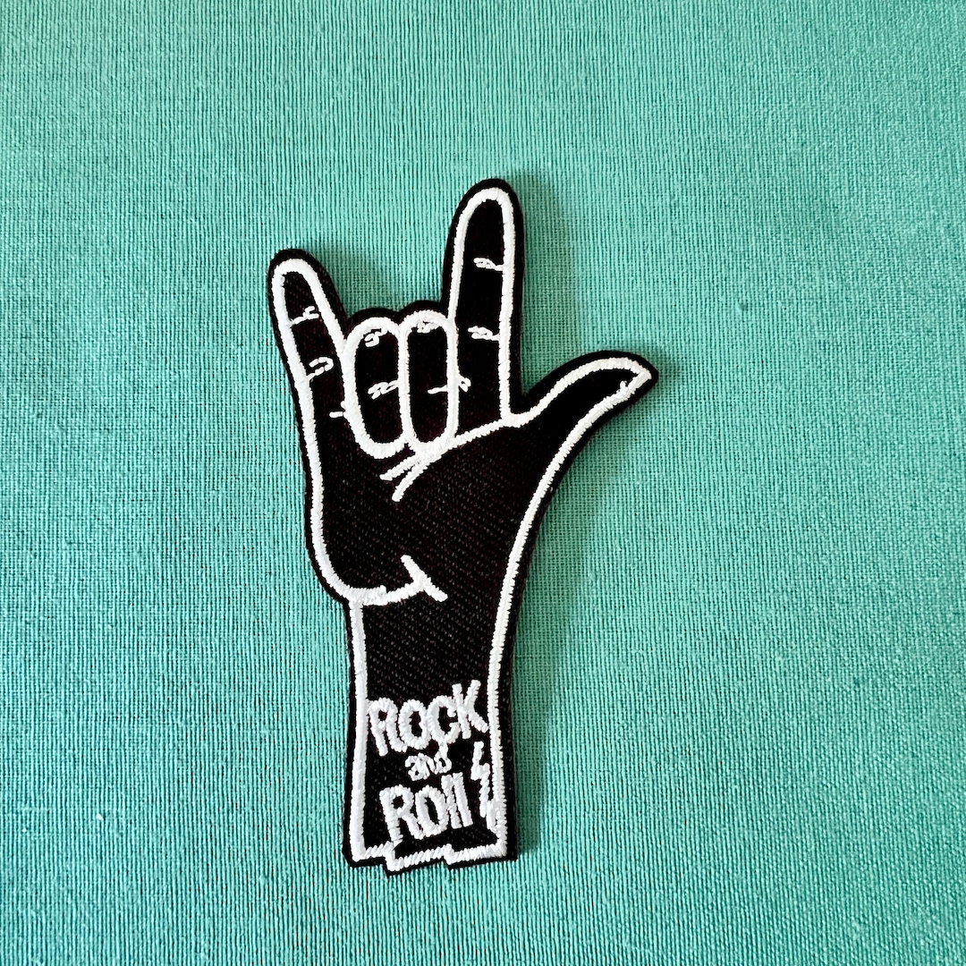 Rock and Roll Symbol Patch Rock Hand Symbol Iron on Patch Rock N Roll ...