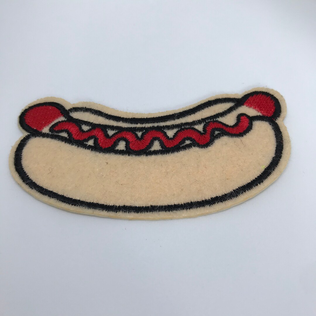 Hot Dog Patches - Hot Dog Iron on Patch - Iron on Hotdog Patch - Iron ...