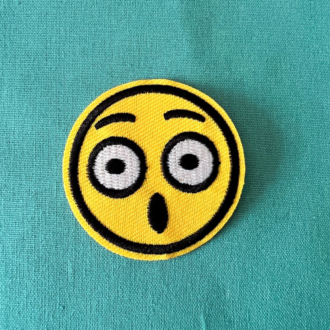 Surprise Emoji Patches Iron on Patch Shocked Emoji Iron on Patches ...
