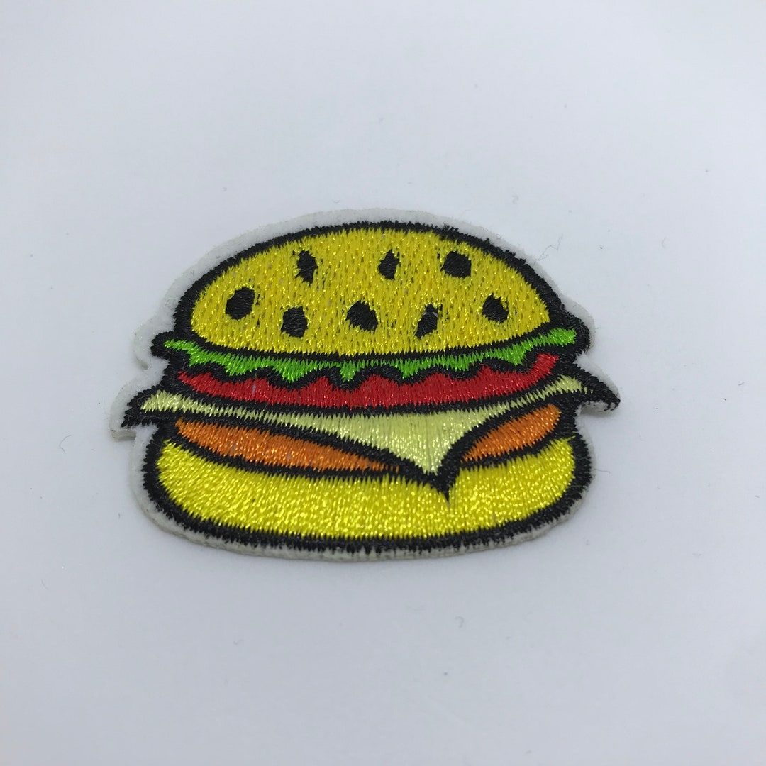 Burger Patches Hamburger Iron on Patch Iron on Food Patch Iron on ...