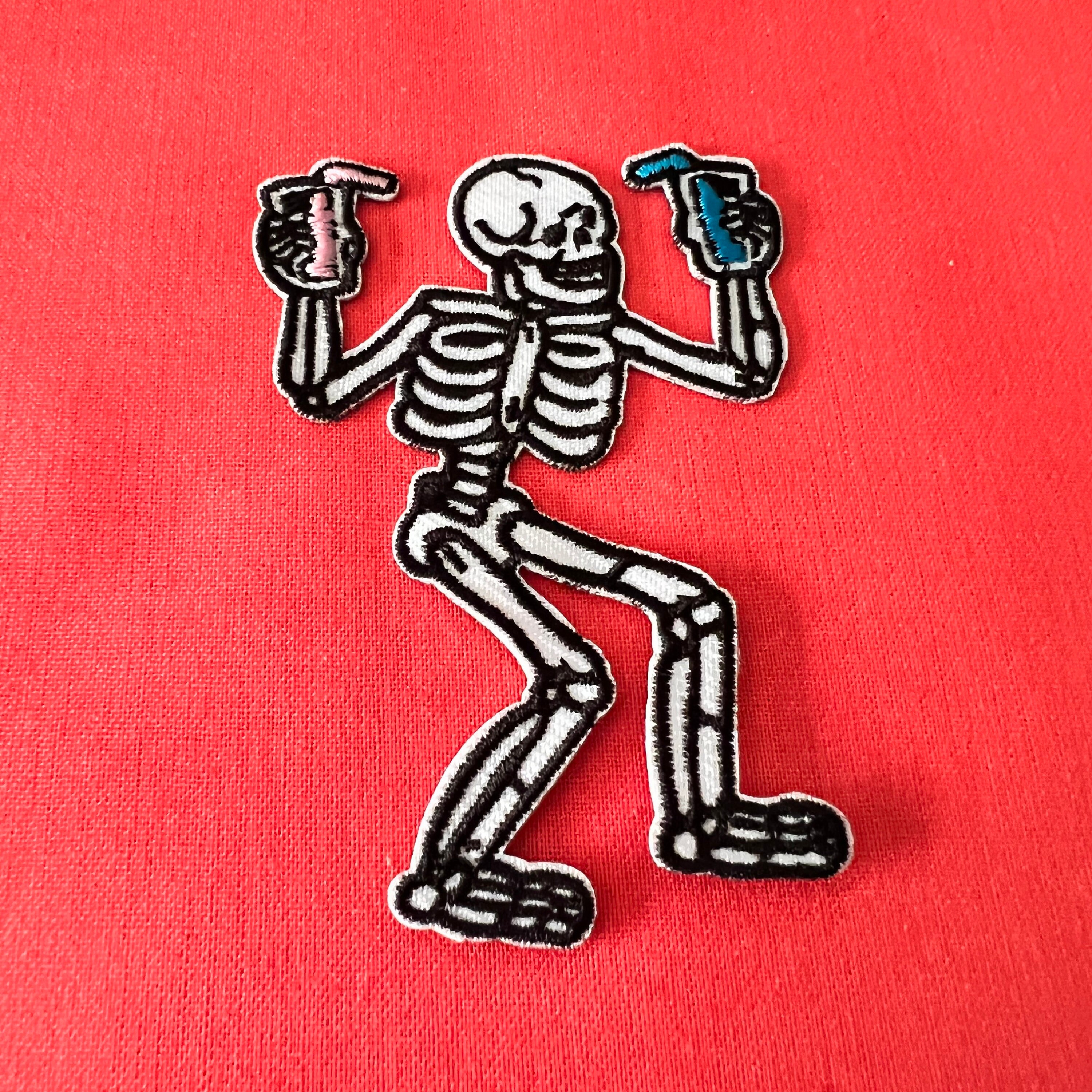 Skeleton Patch Iron on Party Skeleton Patches Patches for - Etsy