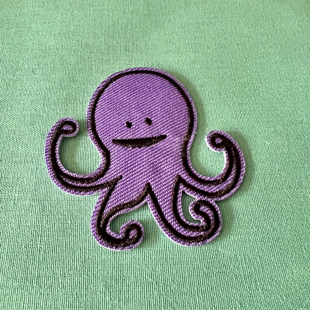 Octopus Patch - Purple Octopus Iron on Patch - Iron on Patches ...