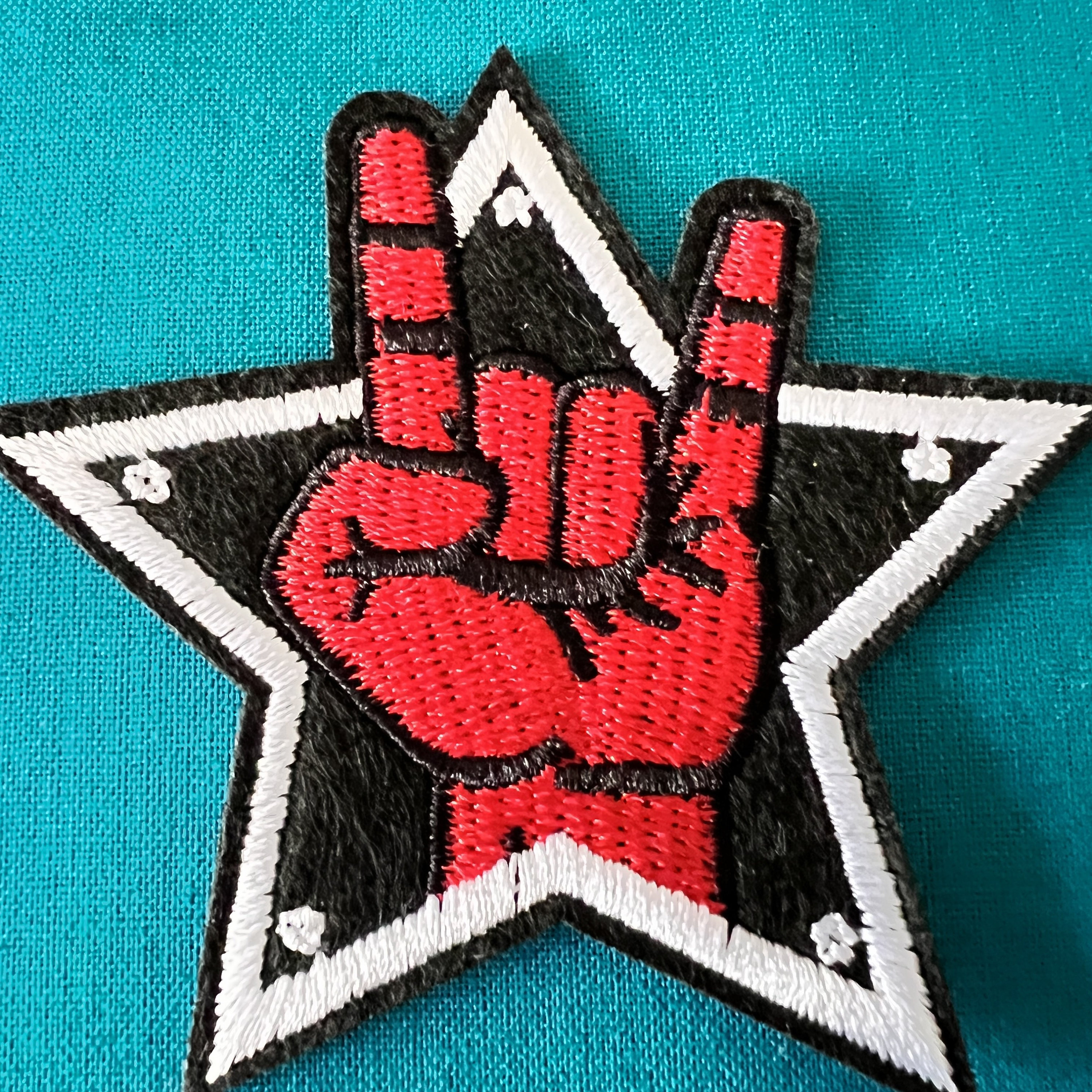 Rock Symbol Patch Rock Hand Symbol Iron on Patch Rock N - Etsy