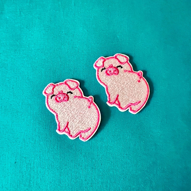 2x Pig Patches Pink Piggy Iron on Patch Iron on Pig Patch - Etsy