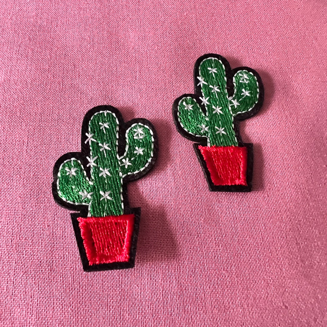 2x Mini Cactus Patches - Cactus Iron on Patch - Iron on Cactus Patch ...