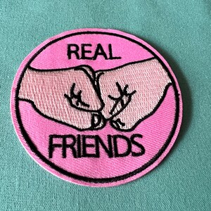 Real Friends Patches - BFF Iron on Patch - Fist Bump Iron on Patches ...