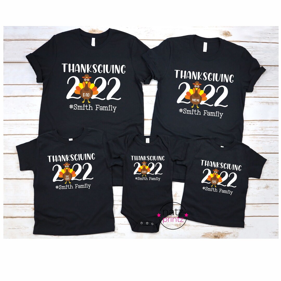 Thanksgiving Family Shirts, Turkey Matching Family Shirt, Personalized ...