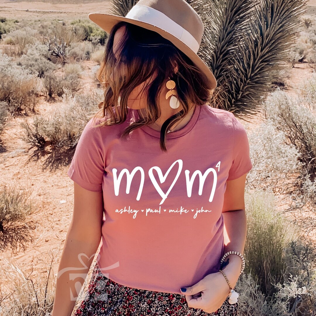 Mom 4 Shirt, Mothers Day Gift for Mom, Mom of Four Shirt, Mom Shirt ...