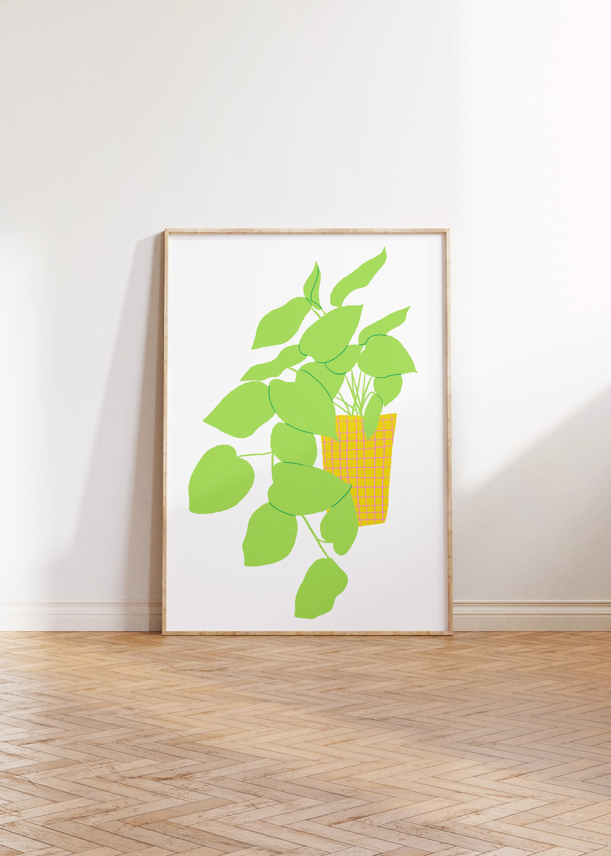 Pothos Plant Illustration Print Digital Download, Poster, Wall Art ...