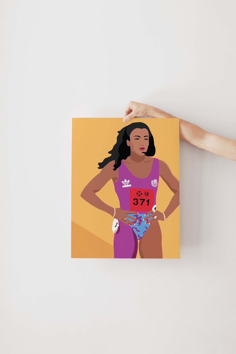 Flo Jo Digital Art Print, Florence Joyner, Illustration Print ...