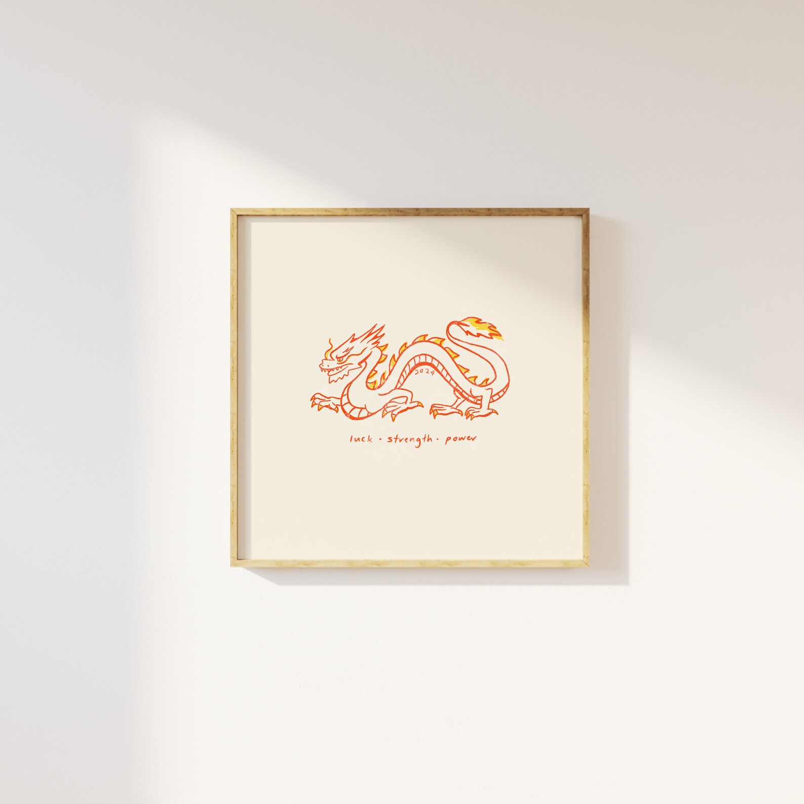 Dragon Lunar New Year 2024 Illustration Digital Download Wall Art Home ...
