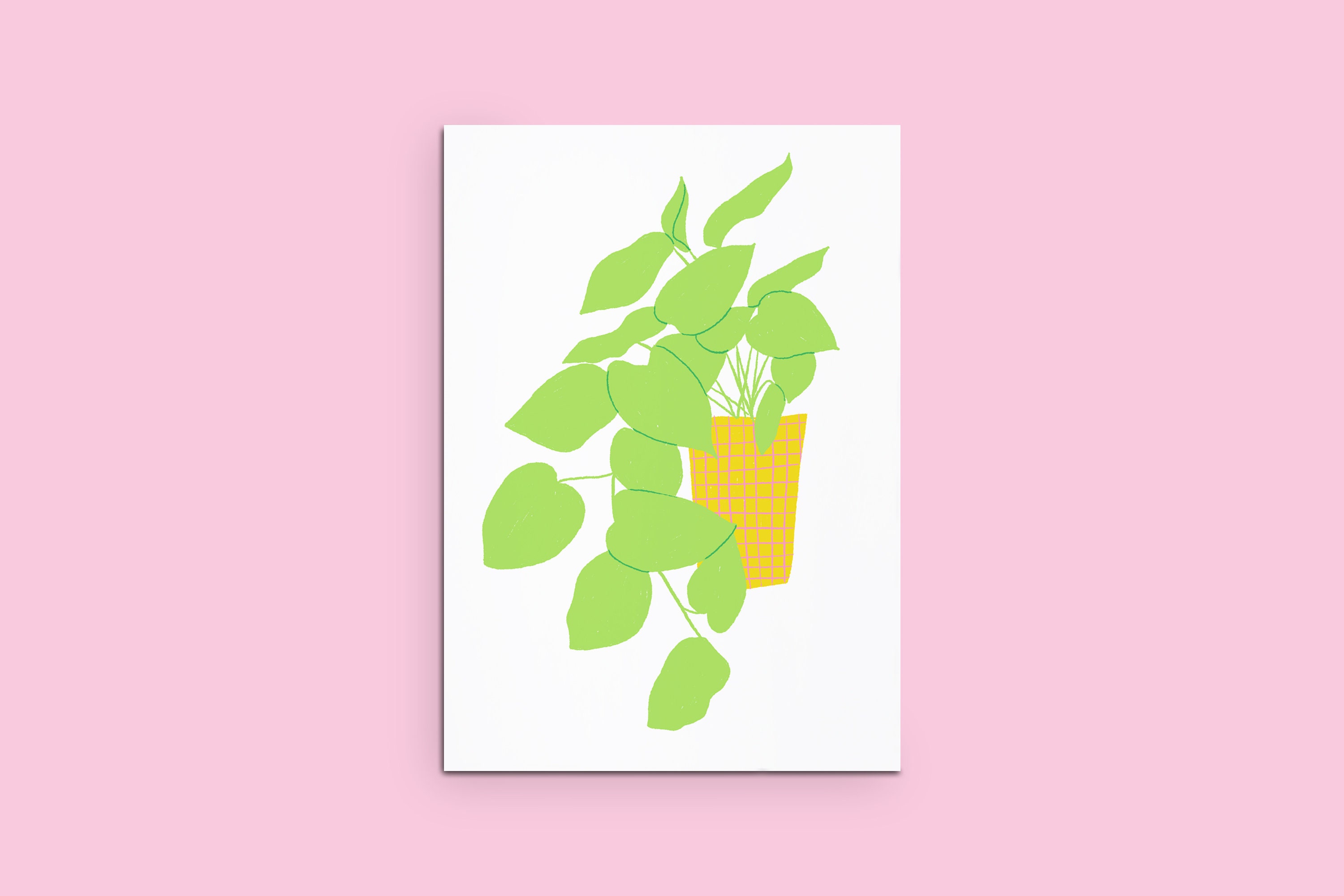Pothos Plant Illustration Print Digital Download, Poster, Wall Art ...