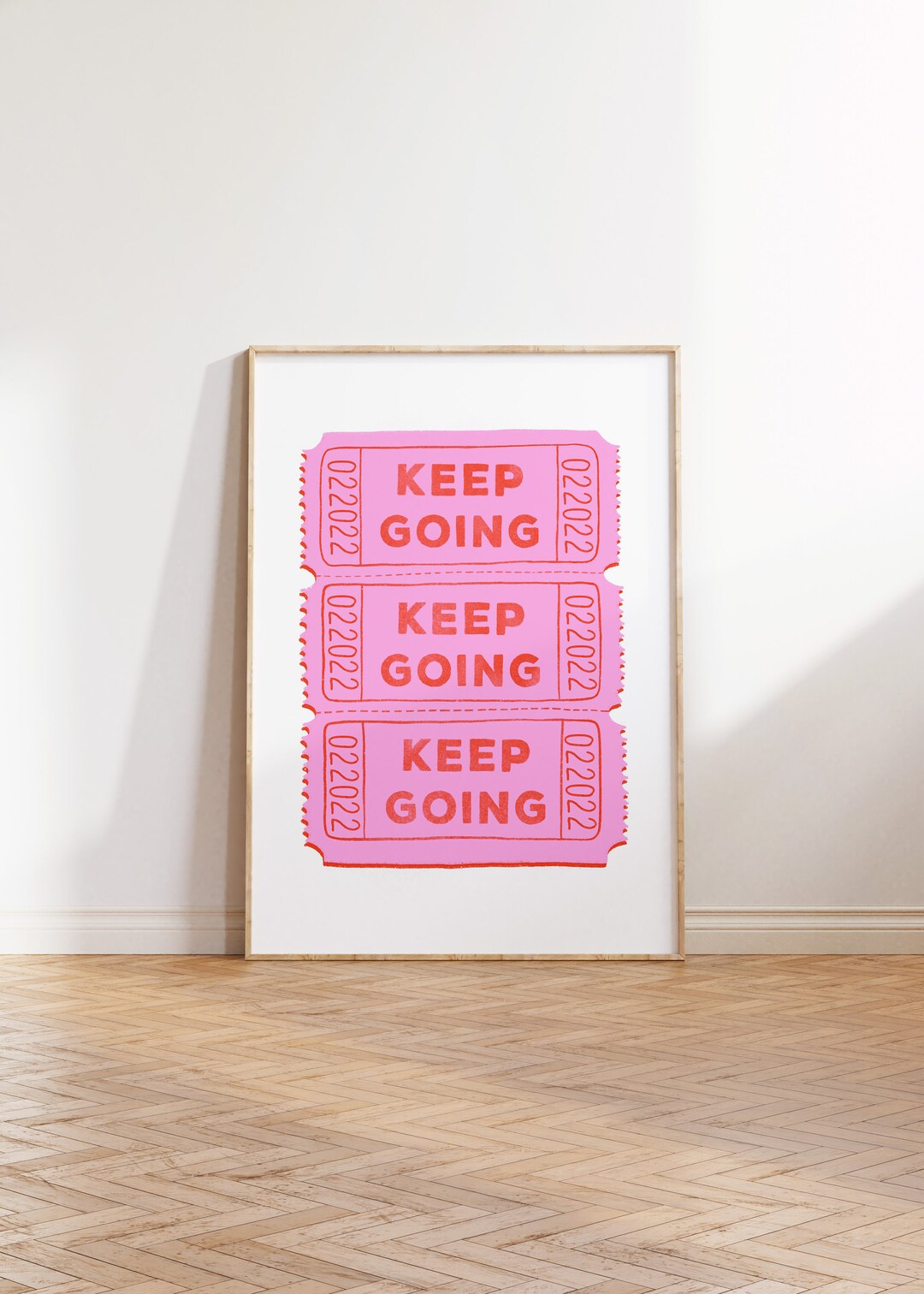Keep Going Ticket Stub Illustrated Art - Etsy