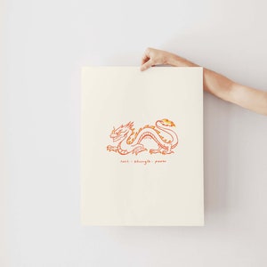 Dragon Lunar New Year 2024 Illustration Digital Download Wall Art Home ...