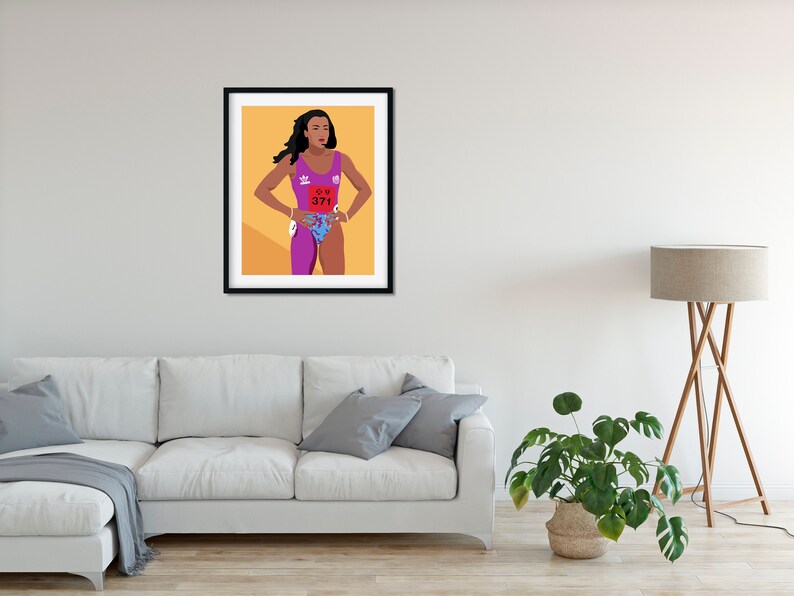 Flo Jo Digital Art Print Florence Joyner Illustration Print - Etsy
