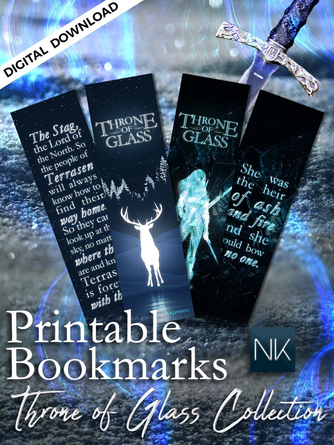 5 Printable Bookmarks - TOG Collection - Etsy