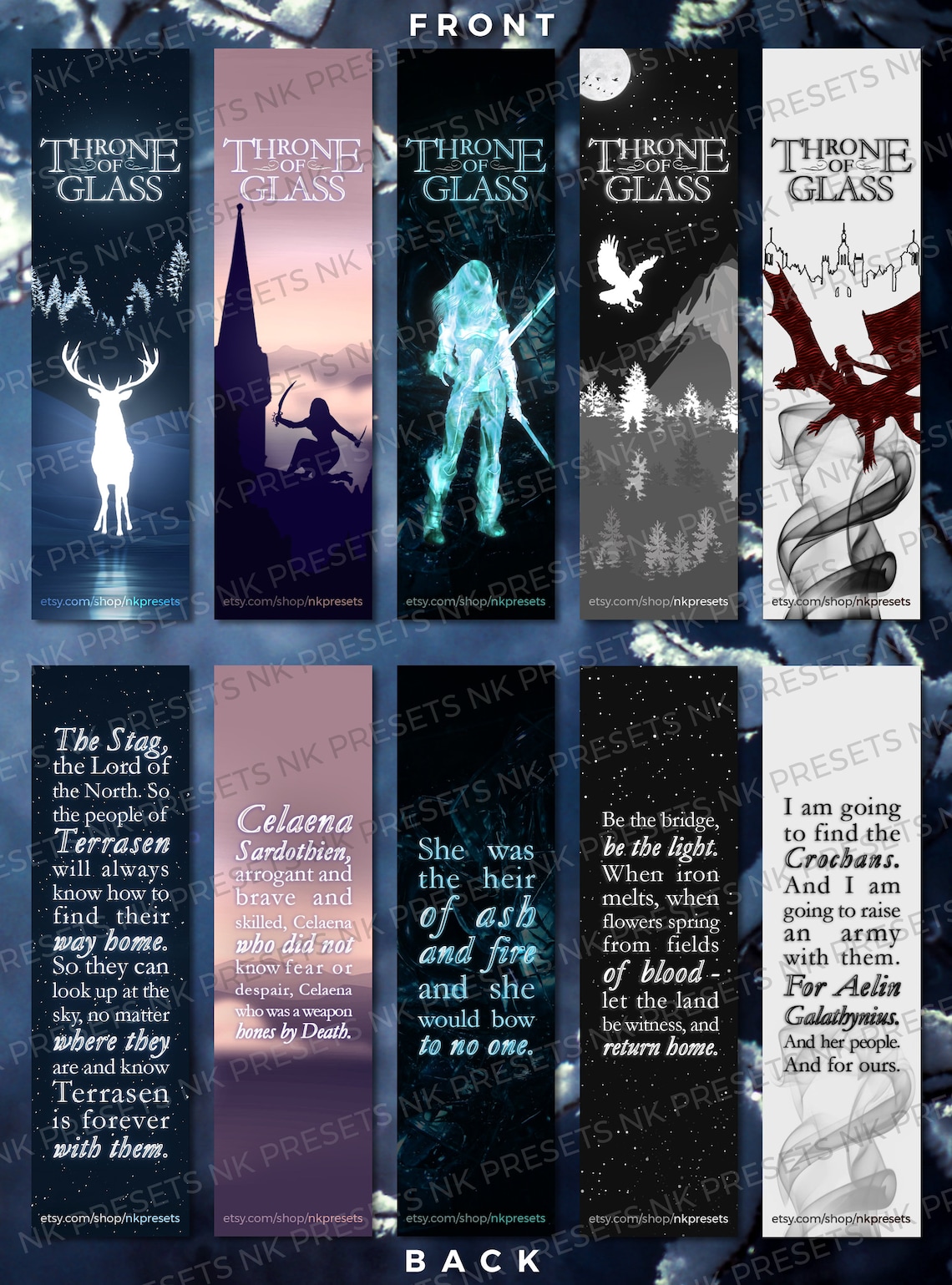5 Printable Bookmarks TOG Collection - Etsy