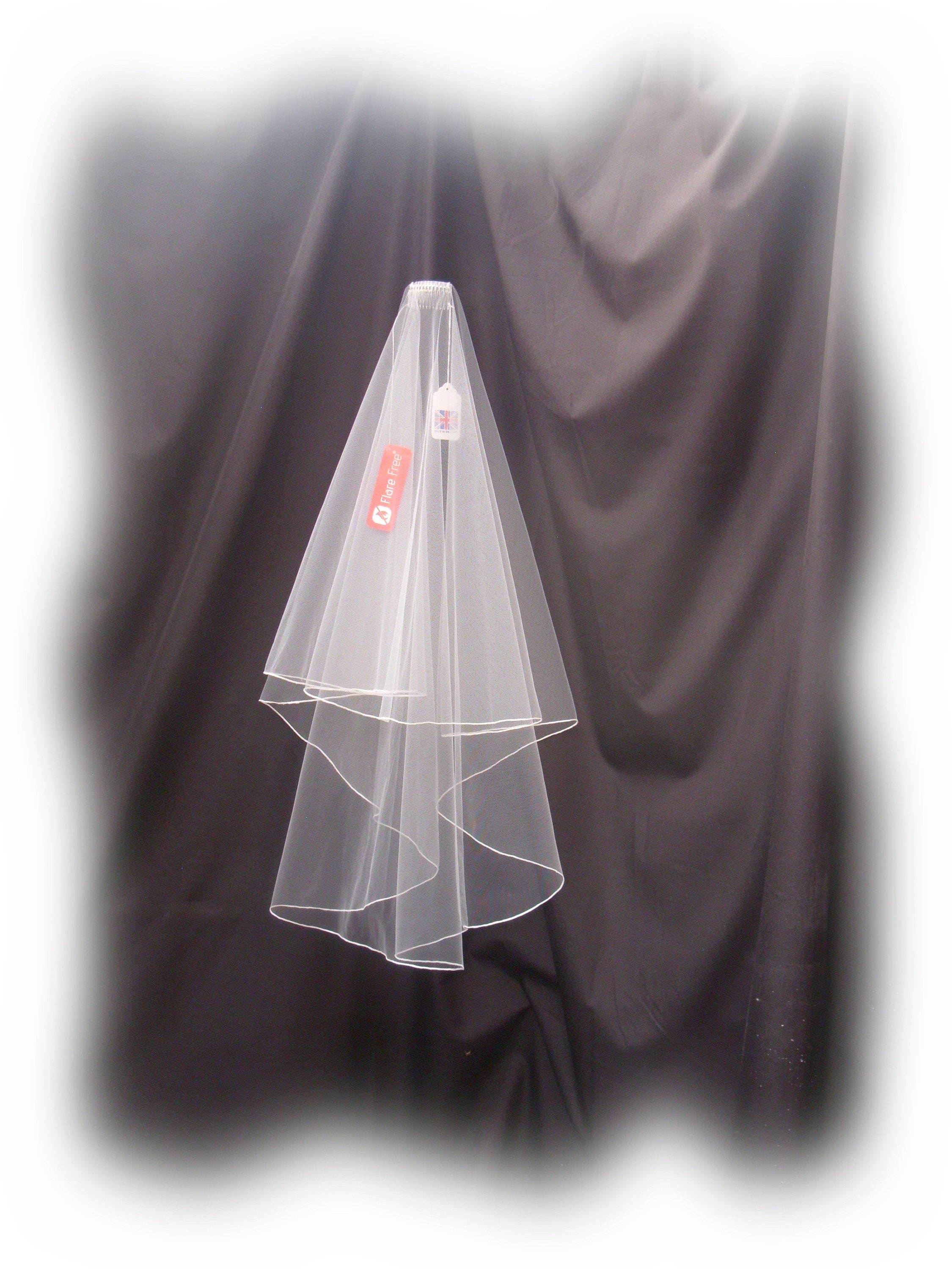 WEDDING VEIL fingertip 2 Tier Ivory Pencil Edged UK Made - Etsy UK