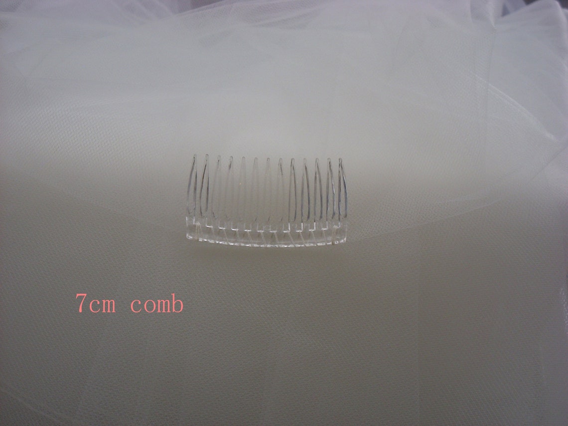 WEDDING VEIL fingertip 2 Tier Ivory Pencil Edged UK Made | Etsy