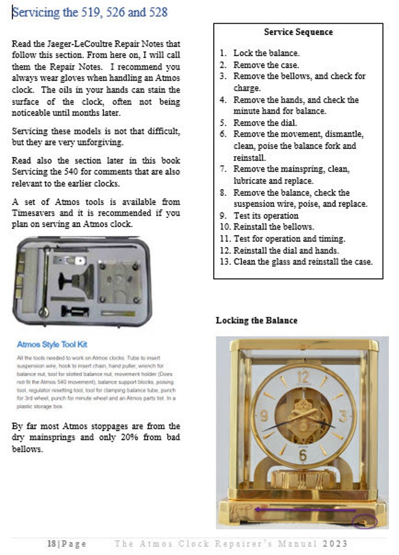 The Atmos Clock Repairer?s Bench Manual - Step by Step Ebook - Etsy